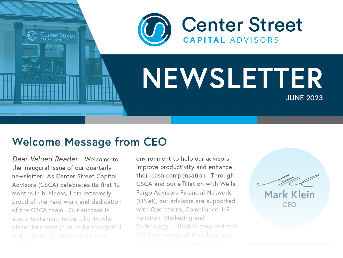 Inaugural Newsletter: June 2023 - Center Street Capital Advisors